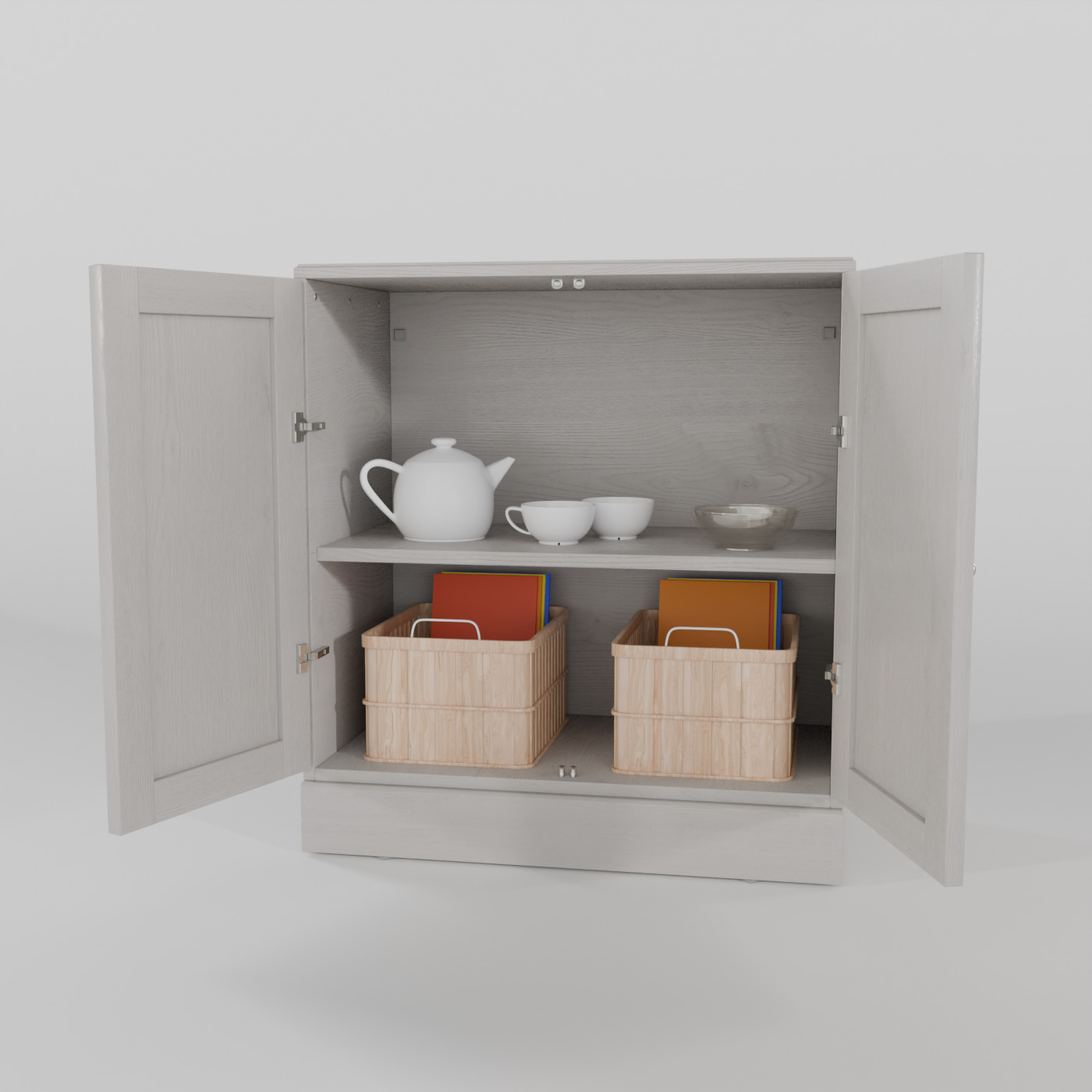 Modern Kitchen Cabinet with Props - Free 3D Model free VR / AR / low ...