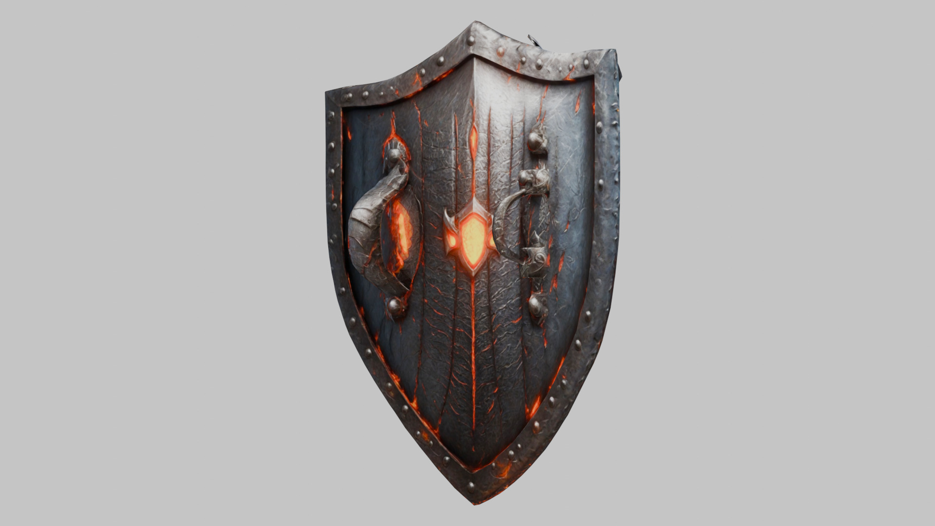 3D model Medieval Armor Dragon SHield Fantasy Steel VR / AR / low-poly ...