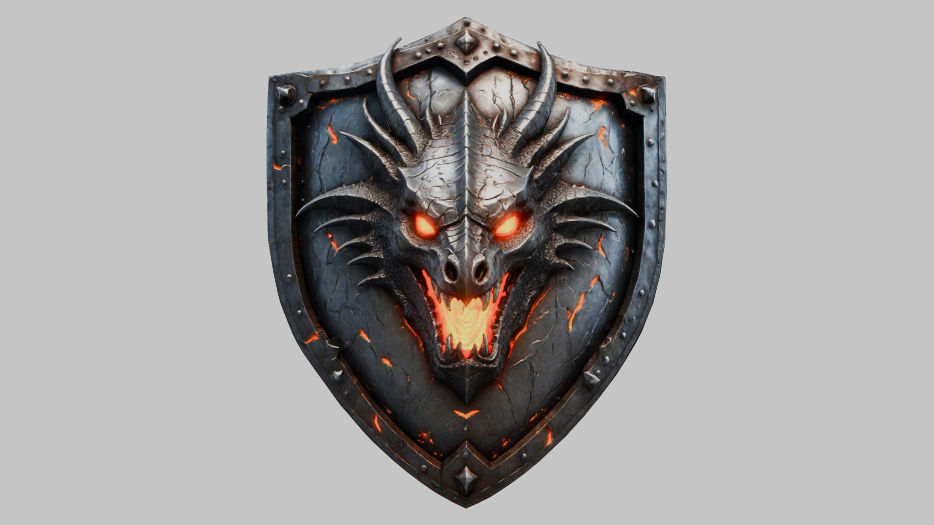 3D model Medieval Armor Dragon SHield Fantasy Steel VR / AR / low-poly ...