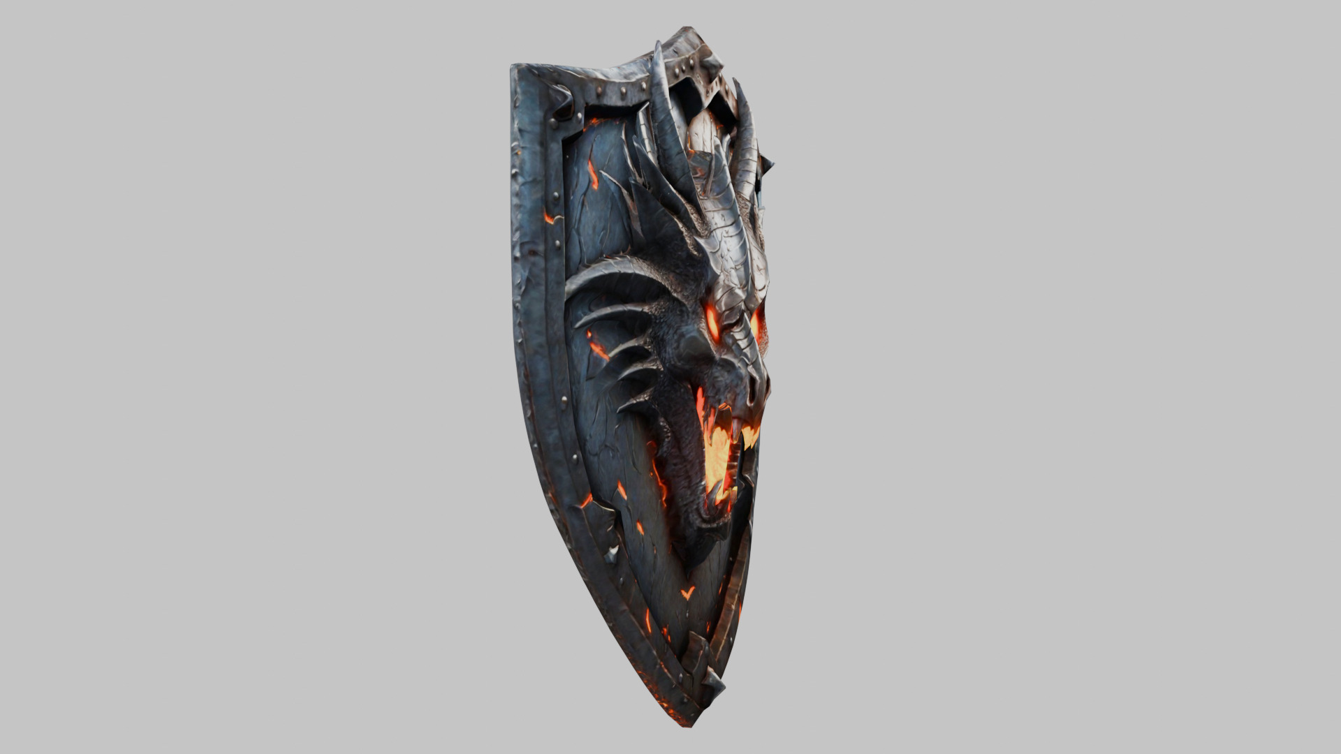 3D model Medieval Armor Dragon SHield Fantasy Steel VR / AR / low-poly ...