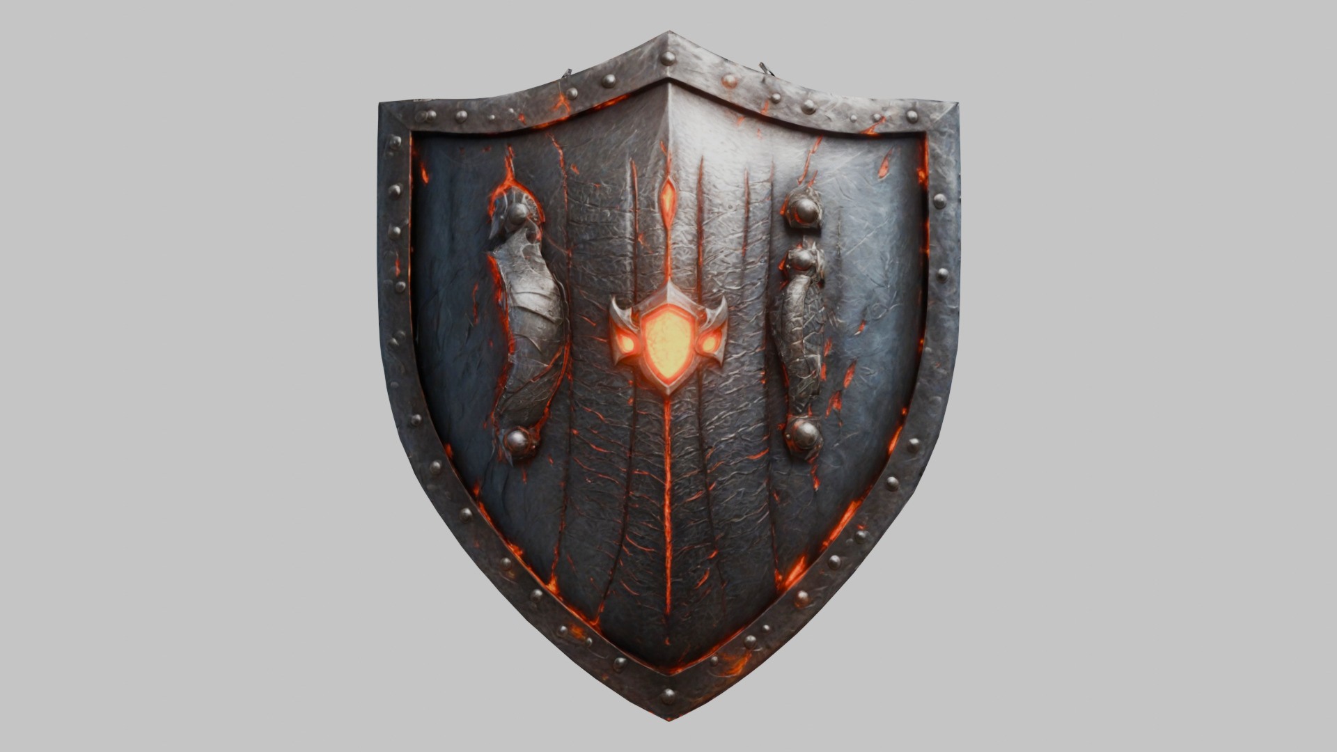 3D model Medieval Armor Dragon SHield Fantasy Steel VR / AR / low-poly ...