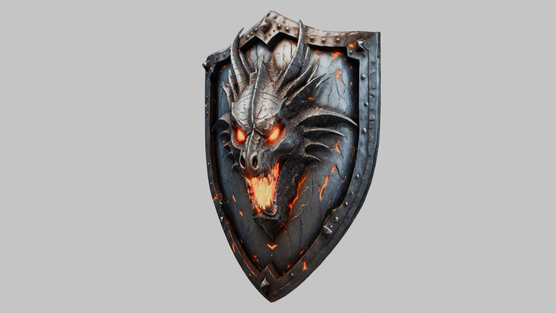 3D model Medieval Armor Dragon SHield Fantasy Steel VR / AR / low-poly ...