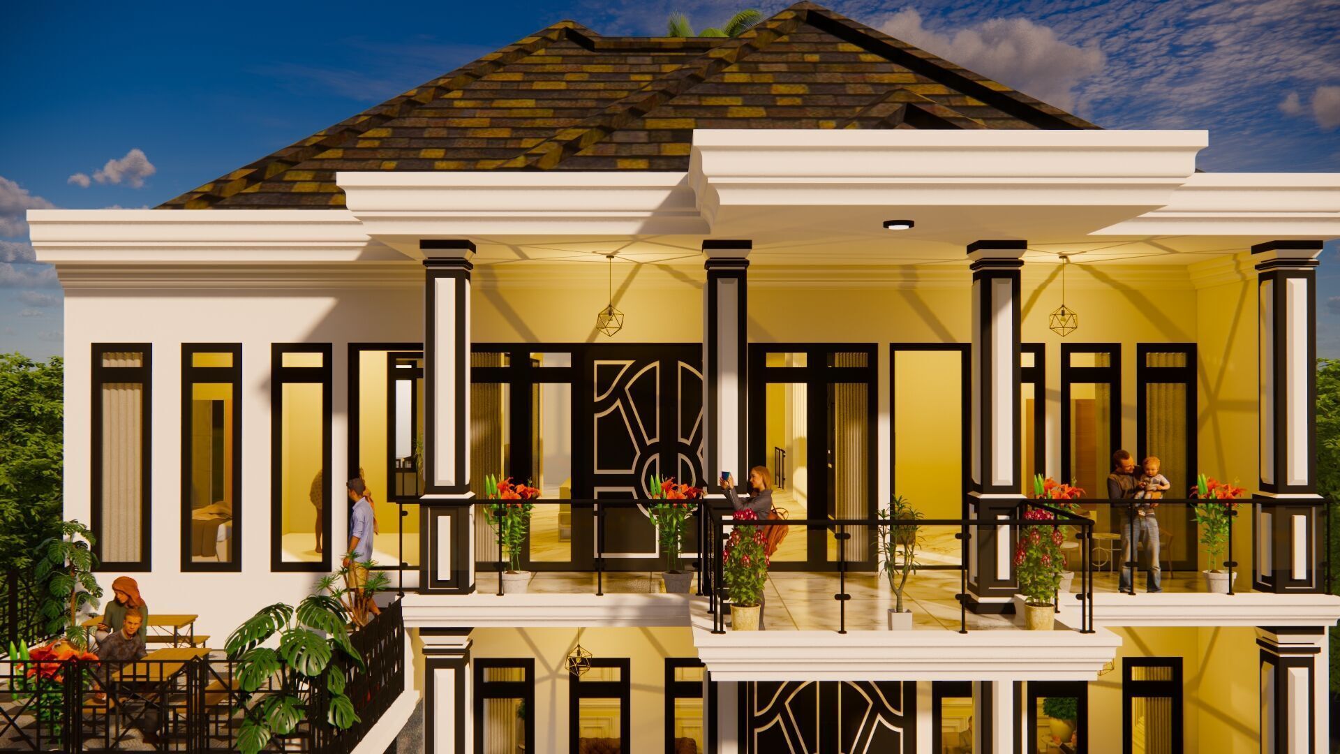 modern house with rooftop 3D model | CGTrader