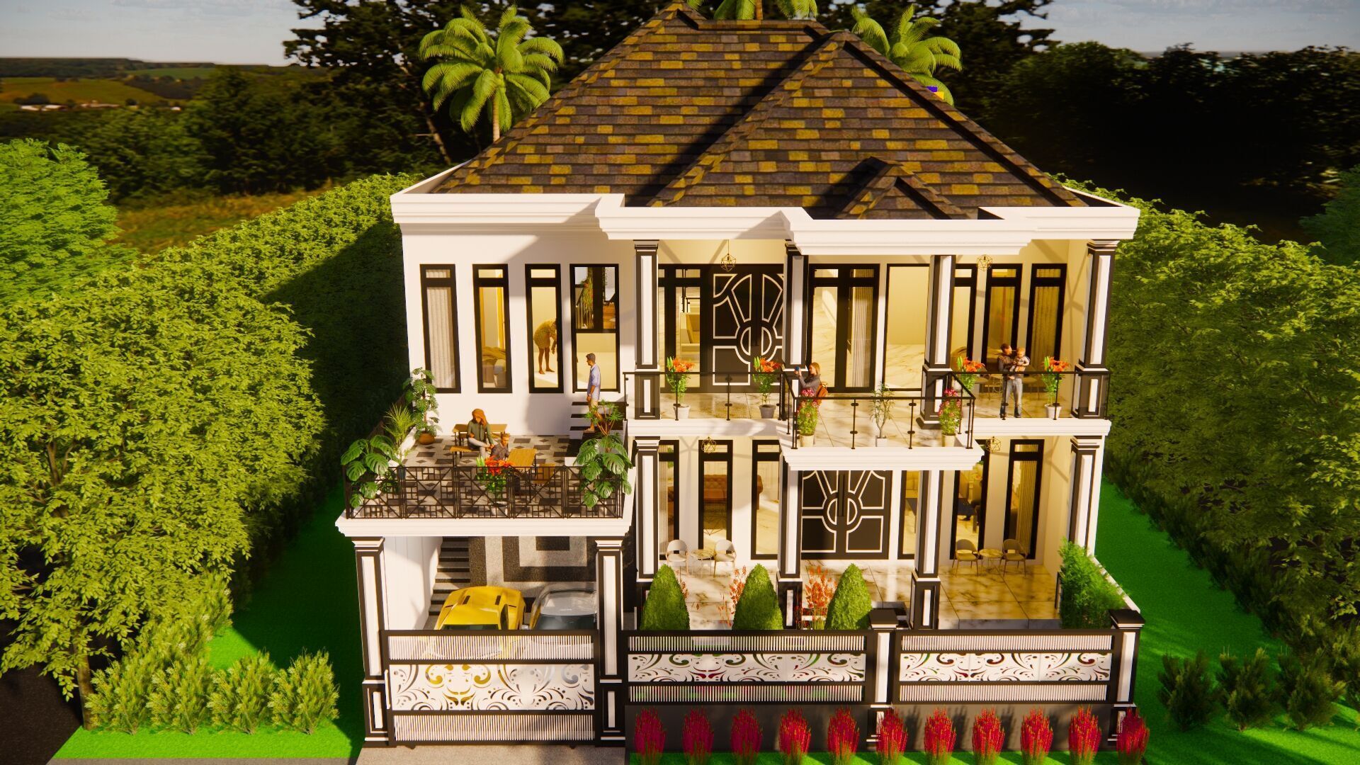 modern house with rooftop 3D model | CGTrader