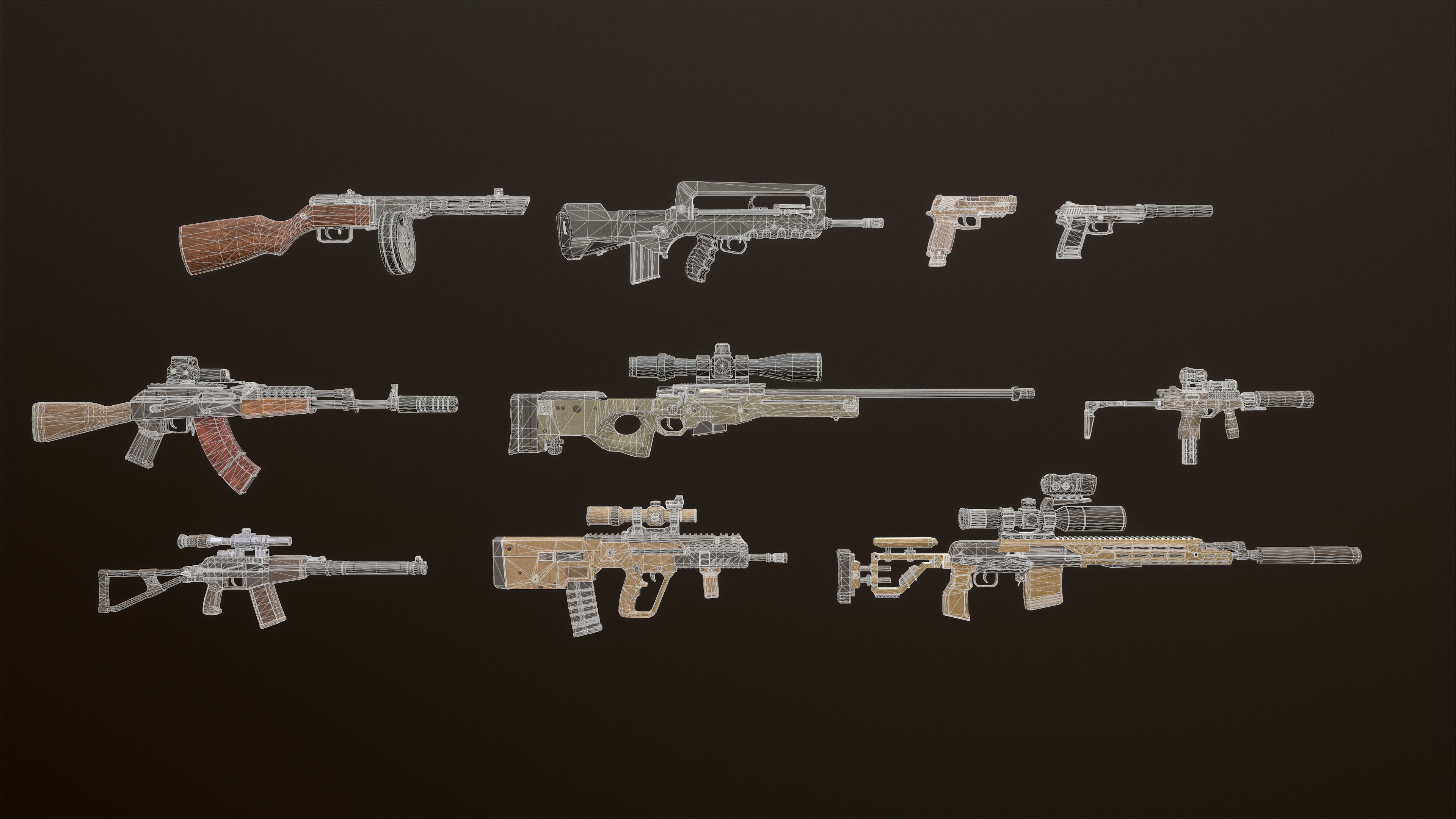 3D model military gun Pack VR / AR / low-poly | CGTrader