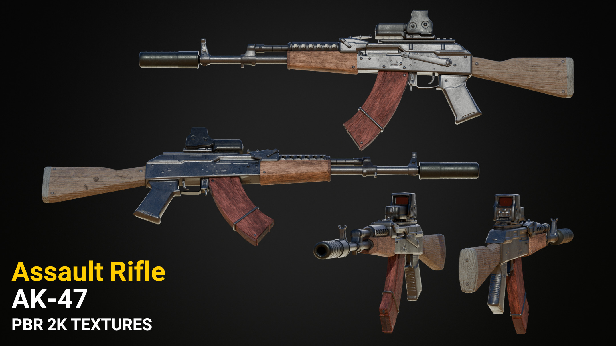 3D model military gun Pack VR / AR / low-poly | CGTrader