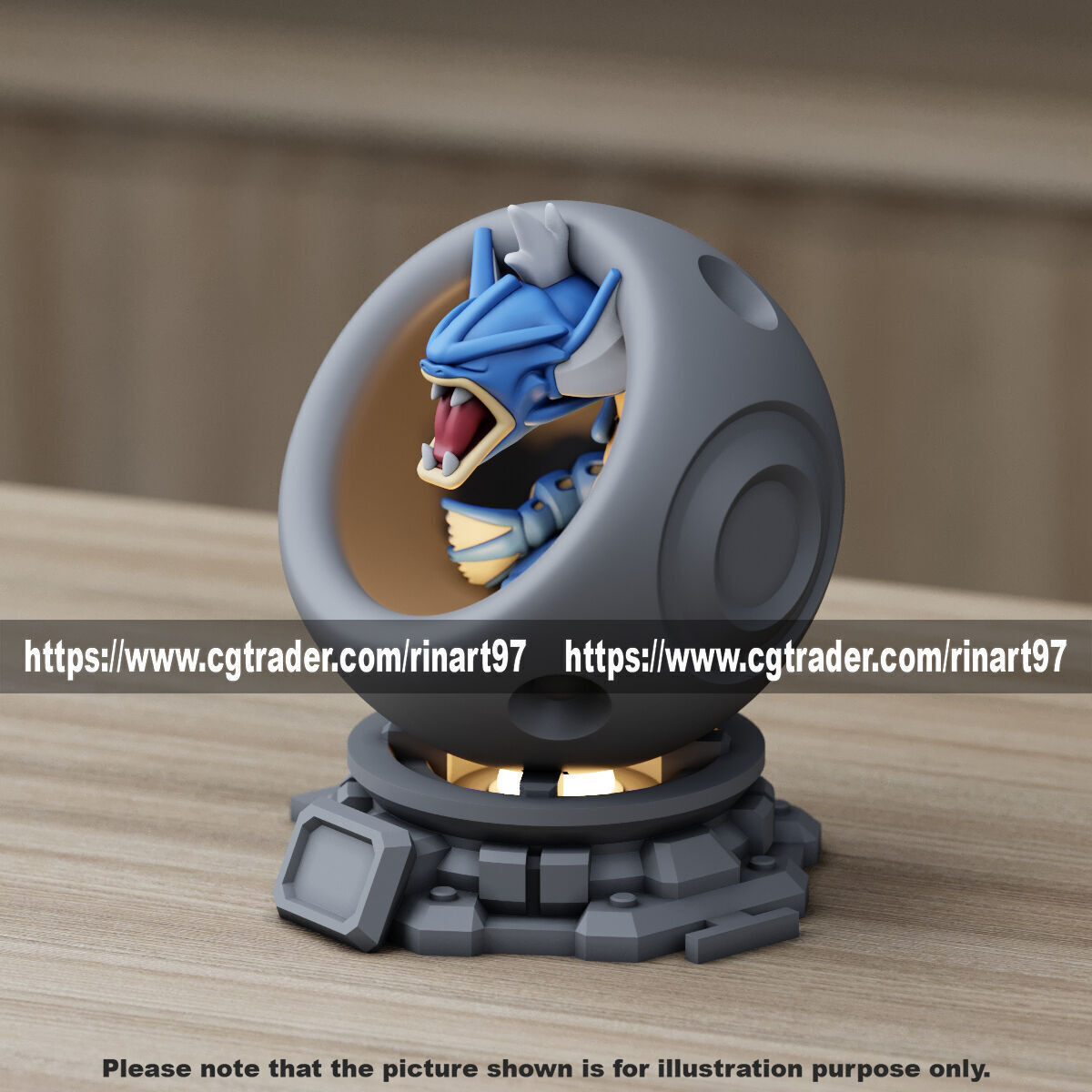 Gyarados in healing machine pods from pokemon 3D model 3D printable ...