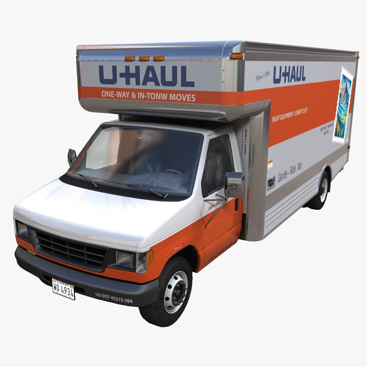 3D model U-Haul moving box truck VR / AR / low-poly | CGTrader