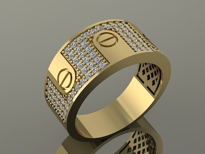 Mens ring Gold 3D model 3D printable | CGTrader