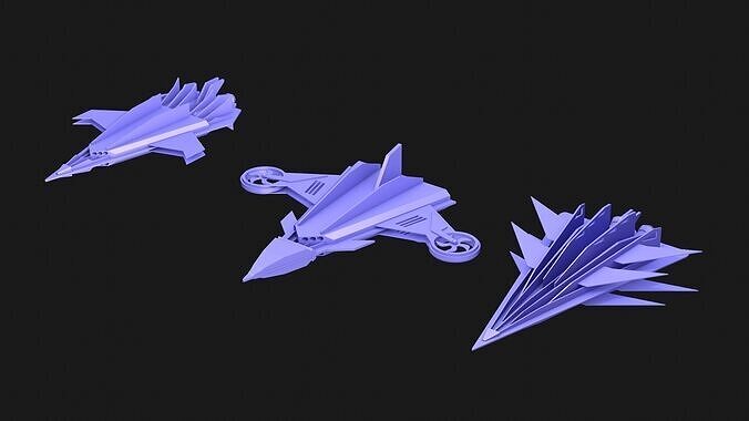 3D model Spaceships set Low Poly VR / AR / low-poly | CGTrader