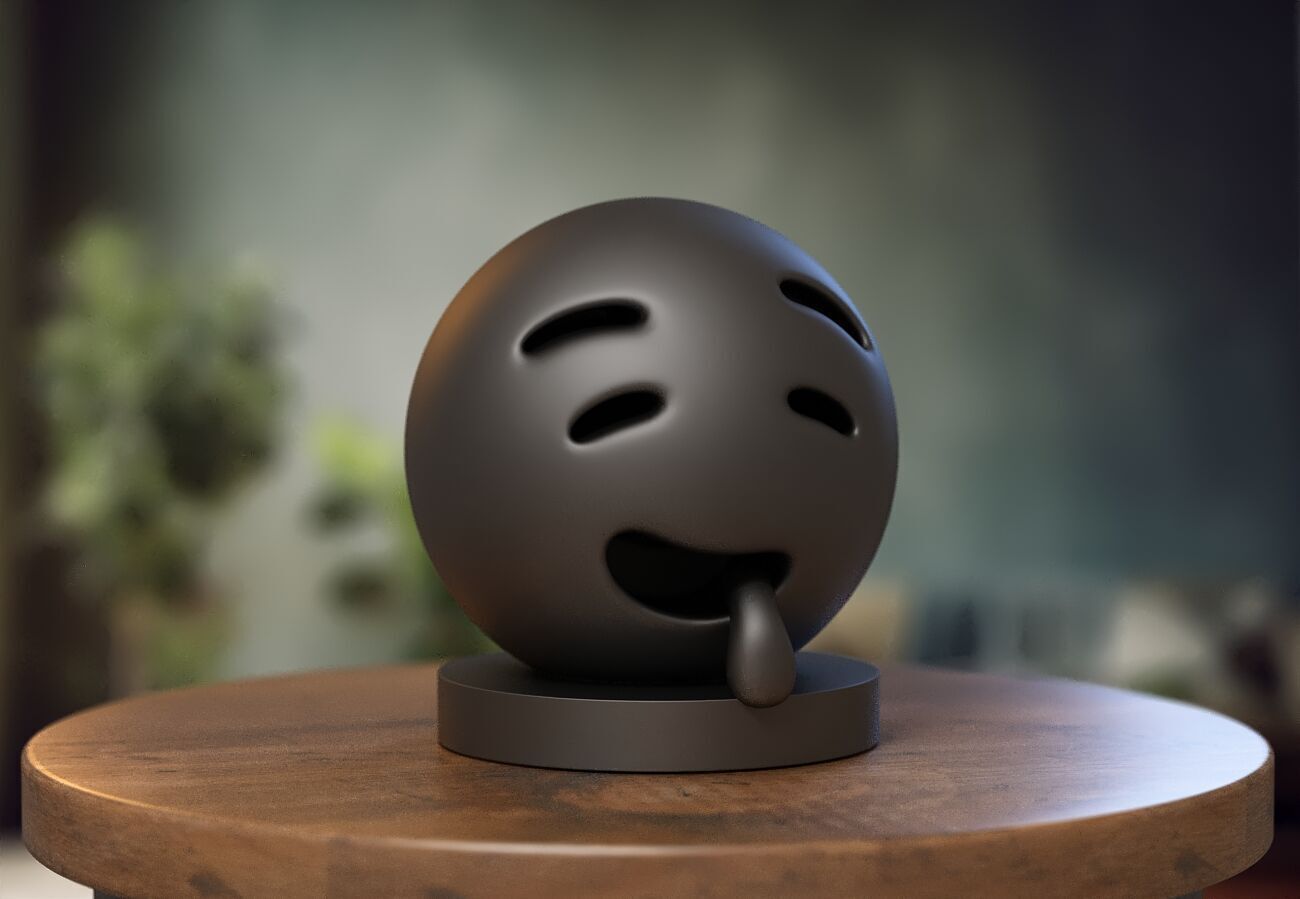 Emoji Drooling Face Emoji Headphone Stand 3D model 3D printable | CGTrader