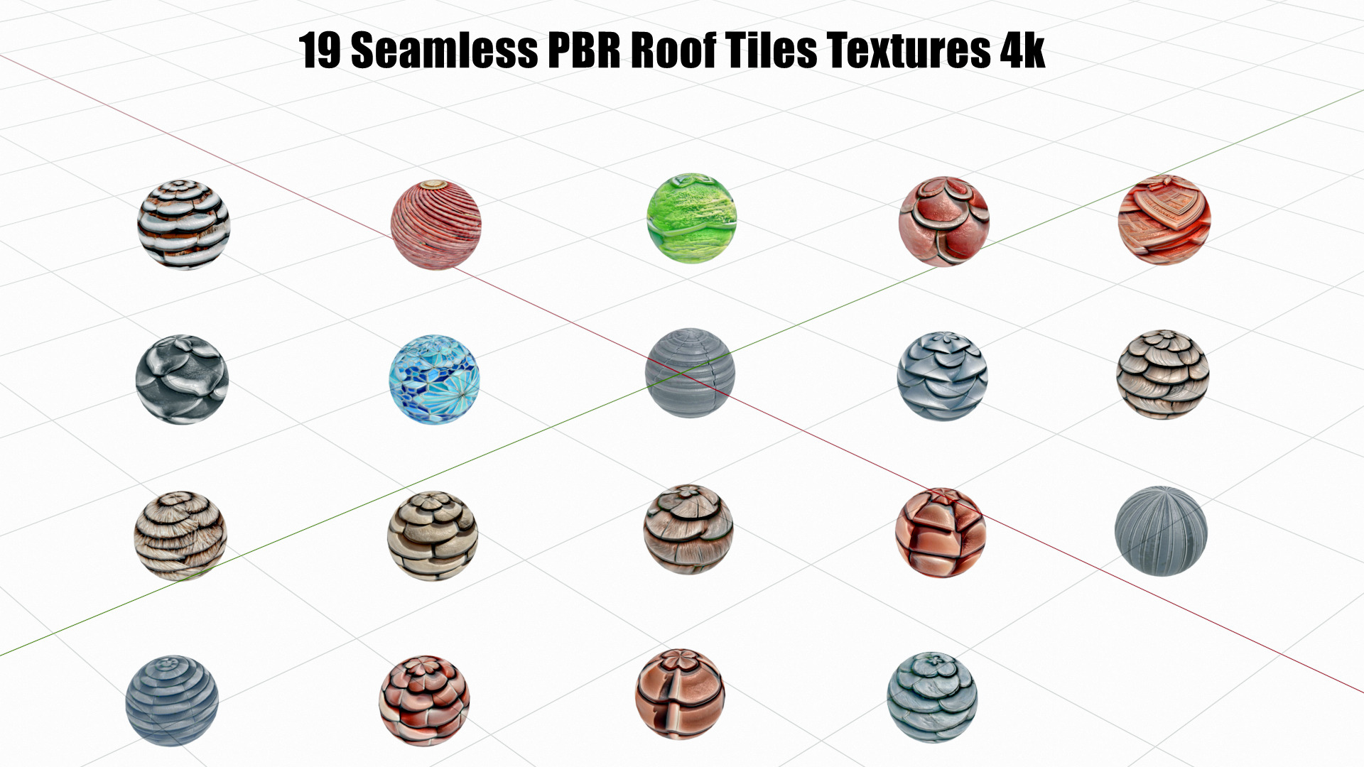19 Seamless International Roof Tile PBR Textures 4k 3D model | CGTrader