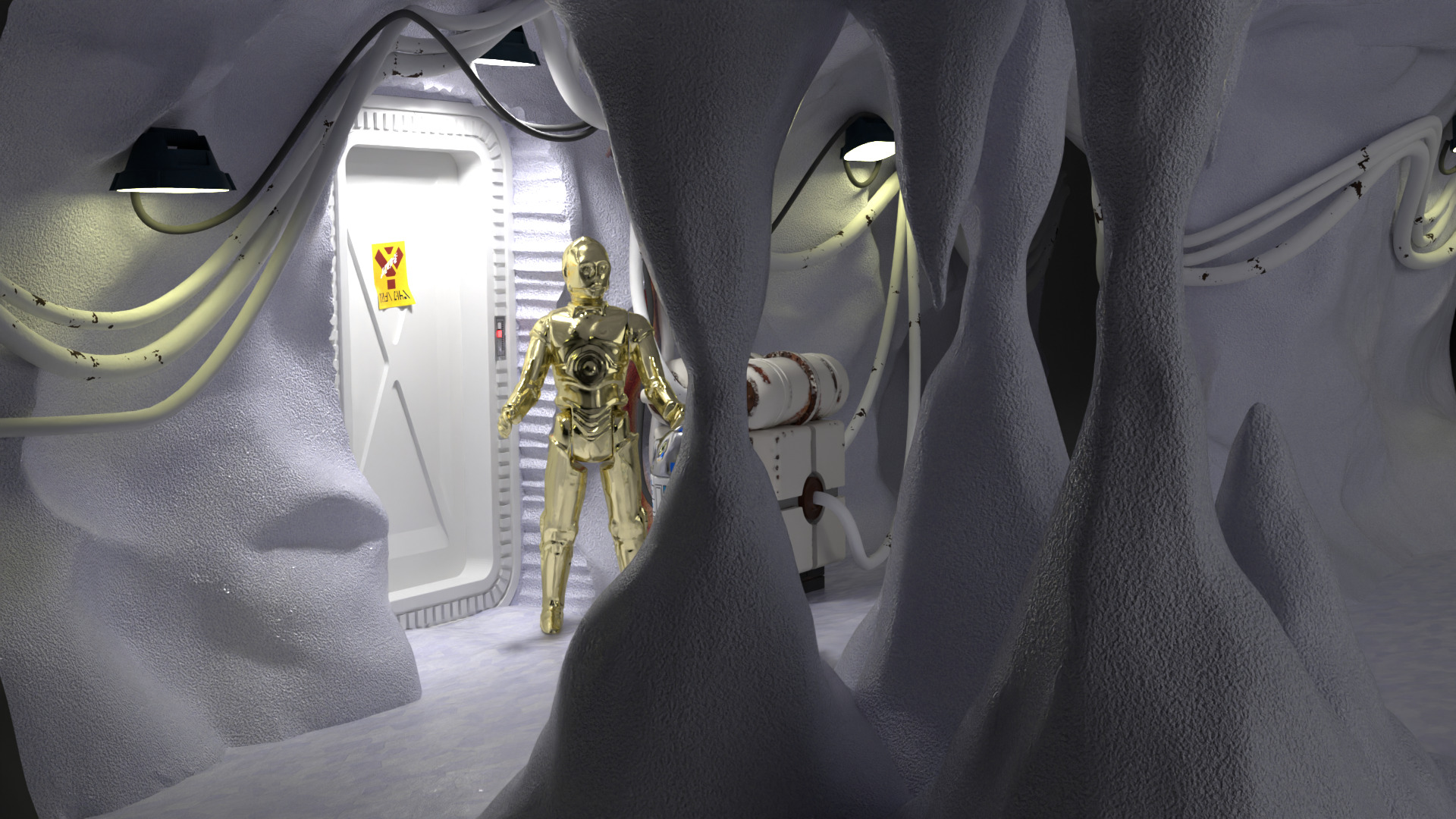 Echo Base Set 1 Wampa Trap door 1-18 scale Kenner Hasbro 3D model 3D ...