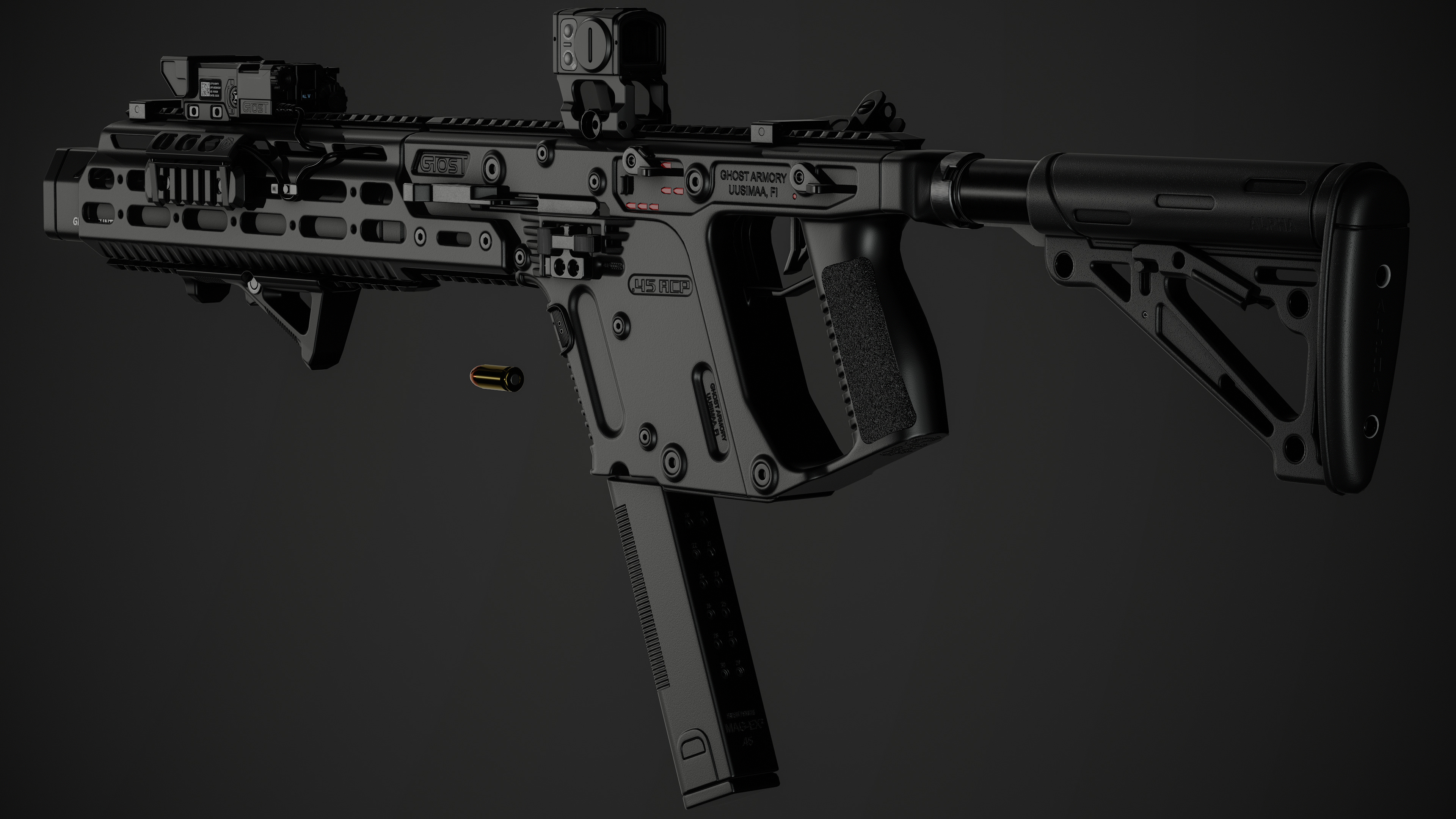 3D model Vector submachine gun VR / AR / low-poly | CGTrader