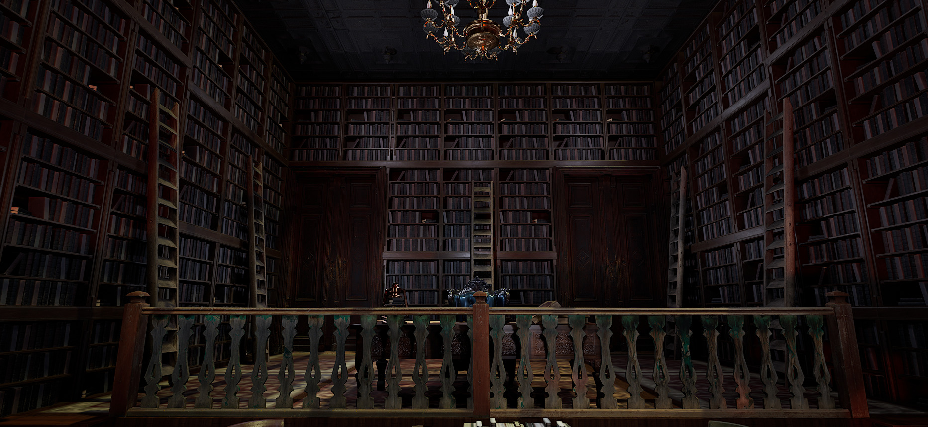 Gothic and Victorian Grand Manor Library 3D model | CGTrader
