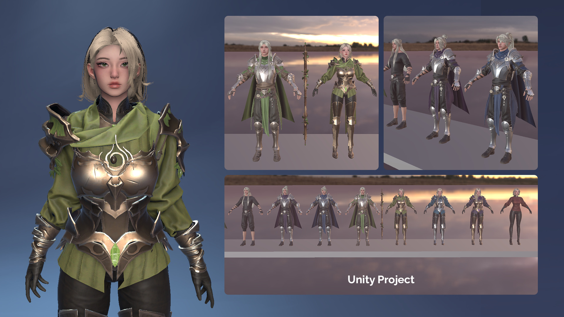 3D model MMORPG Champion Archers - Medieval Fantasy Modular Character ...