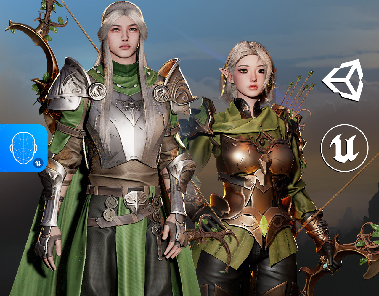 3D model MMORPG Champion Archers - Medieval Fantasy Modular Character ...