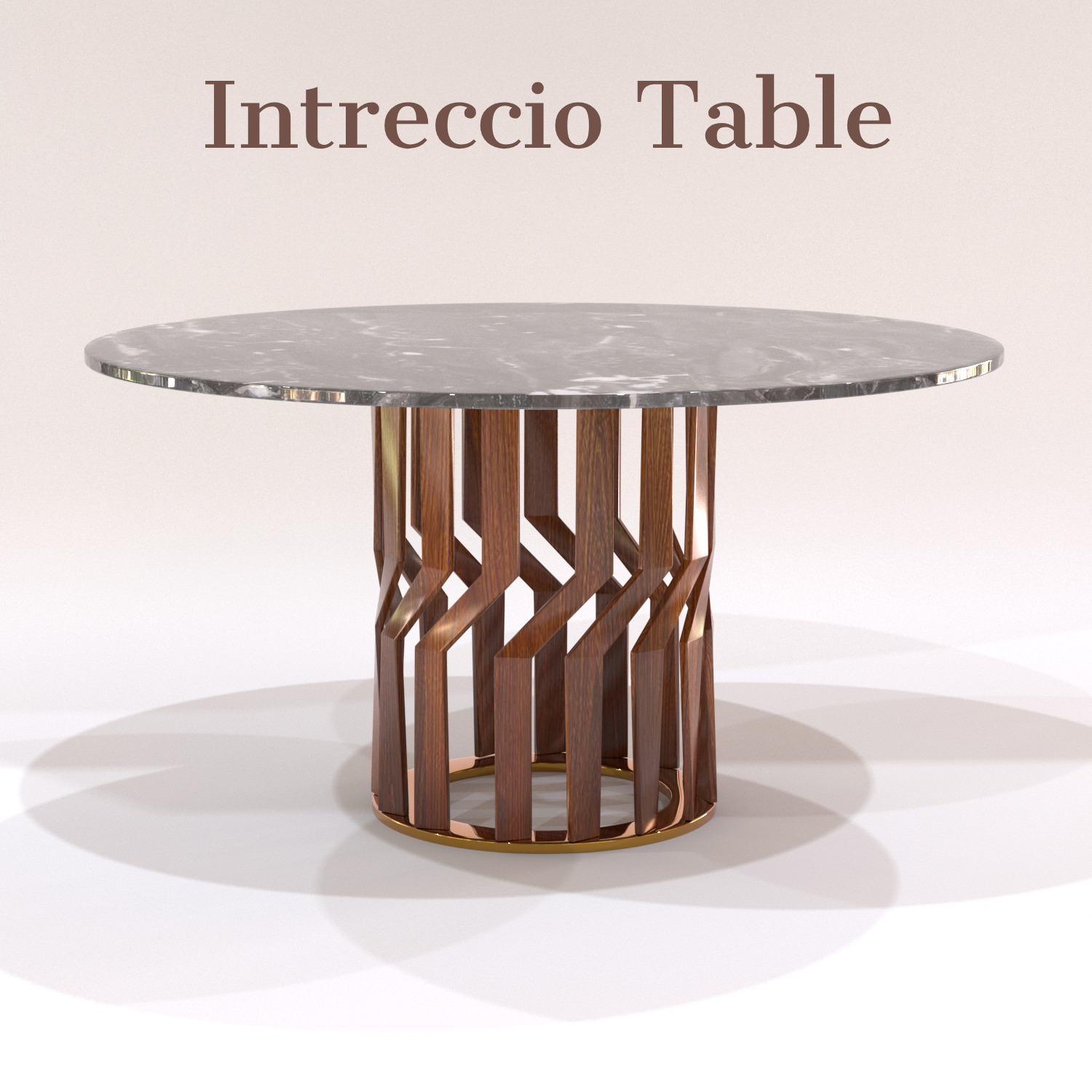 design table round table dining table free 3D model rigged | CGTrader