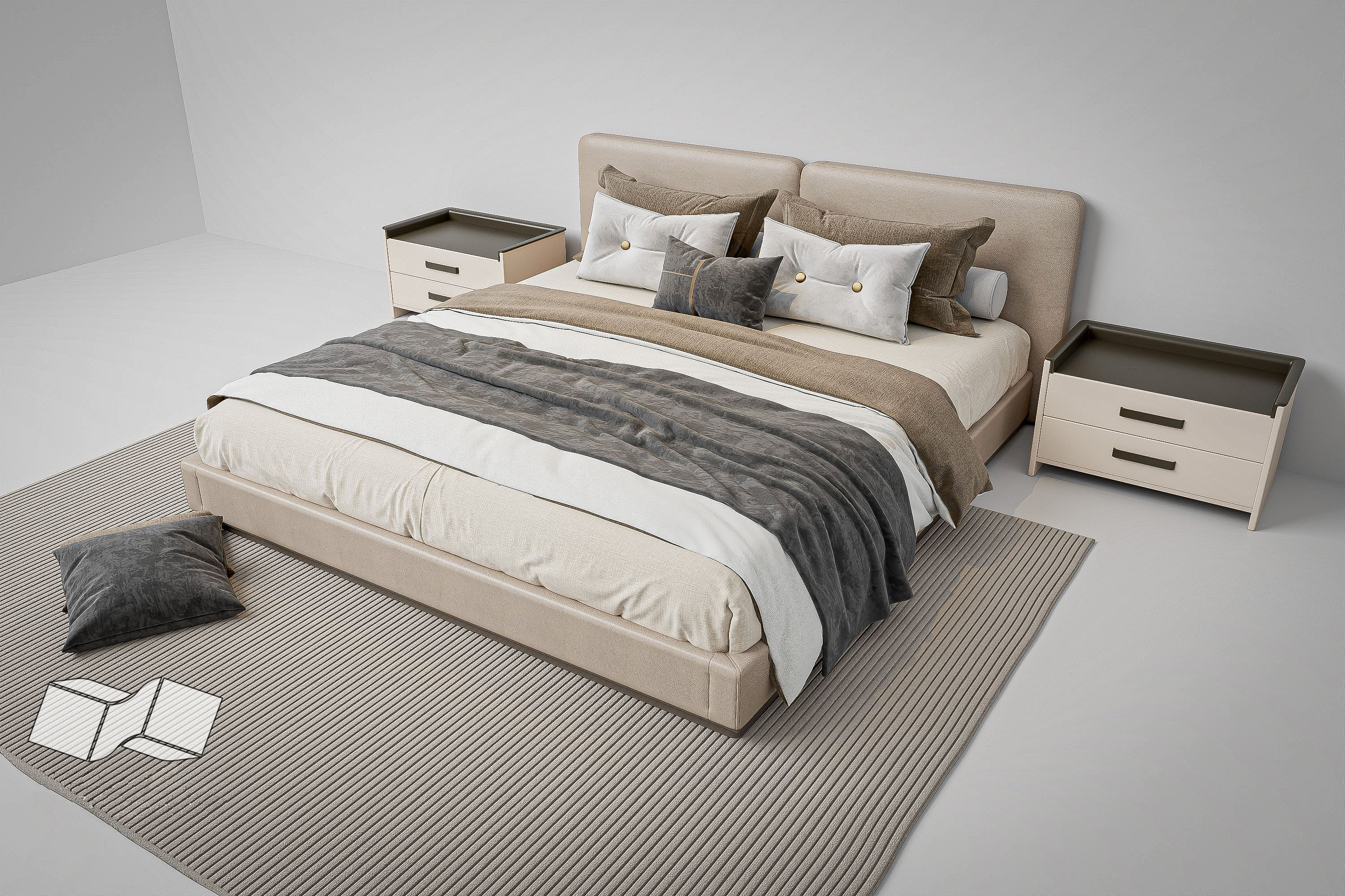 BED 01 FULL SETTINGVRAY SKETCHUP AND 3DSMAX FILE free 3D model | CGTrader