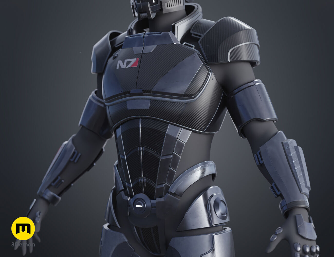 N7 Male Shepard Armor - Mass Effect 3D model 3D printable | CGTrader