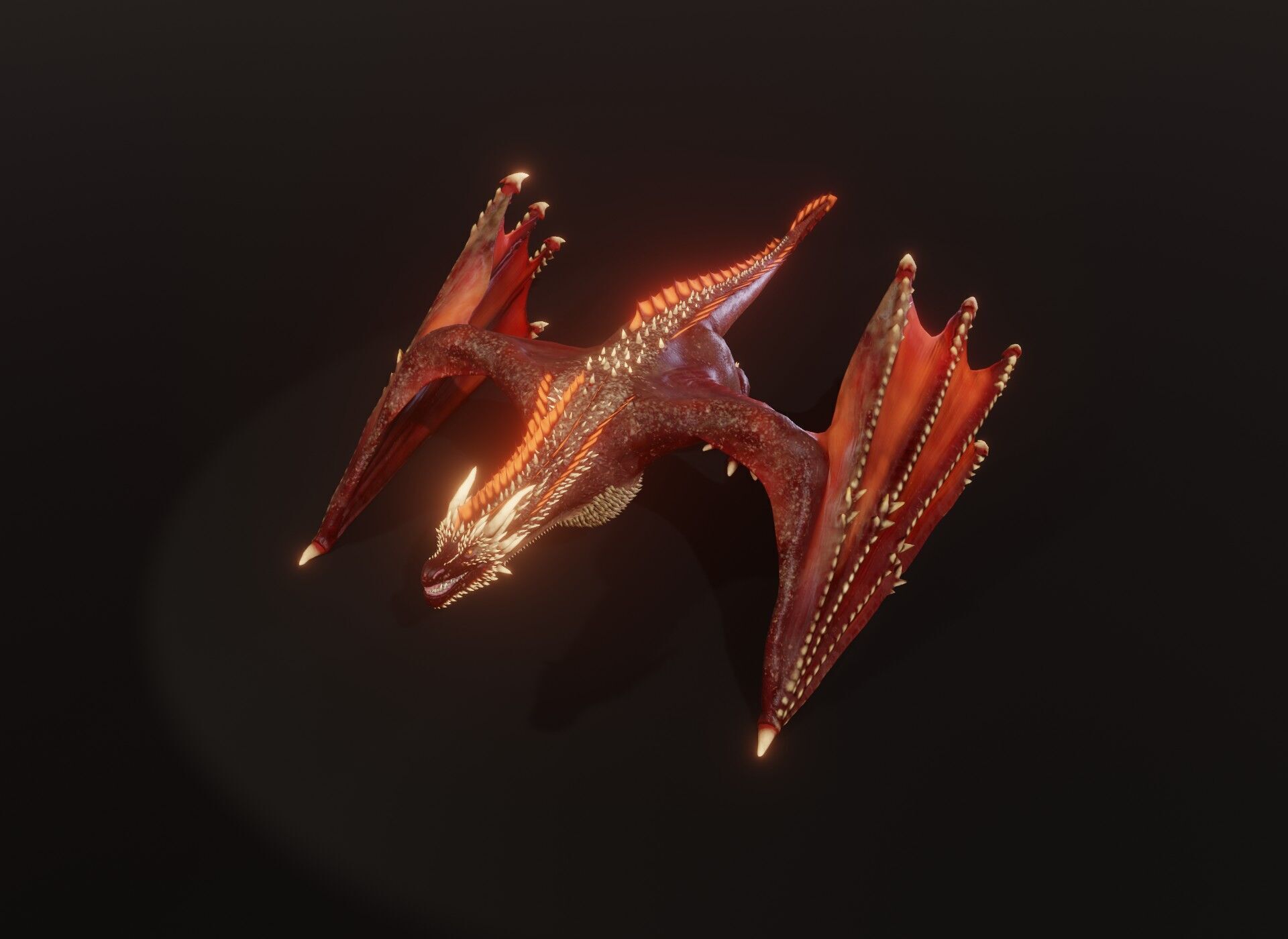 3D model Realistic Red Wyvern Animated 3D Model VR / AR / low-poly ...