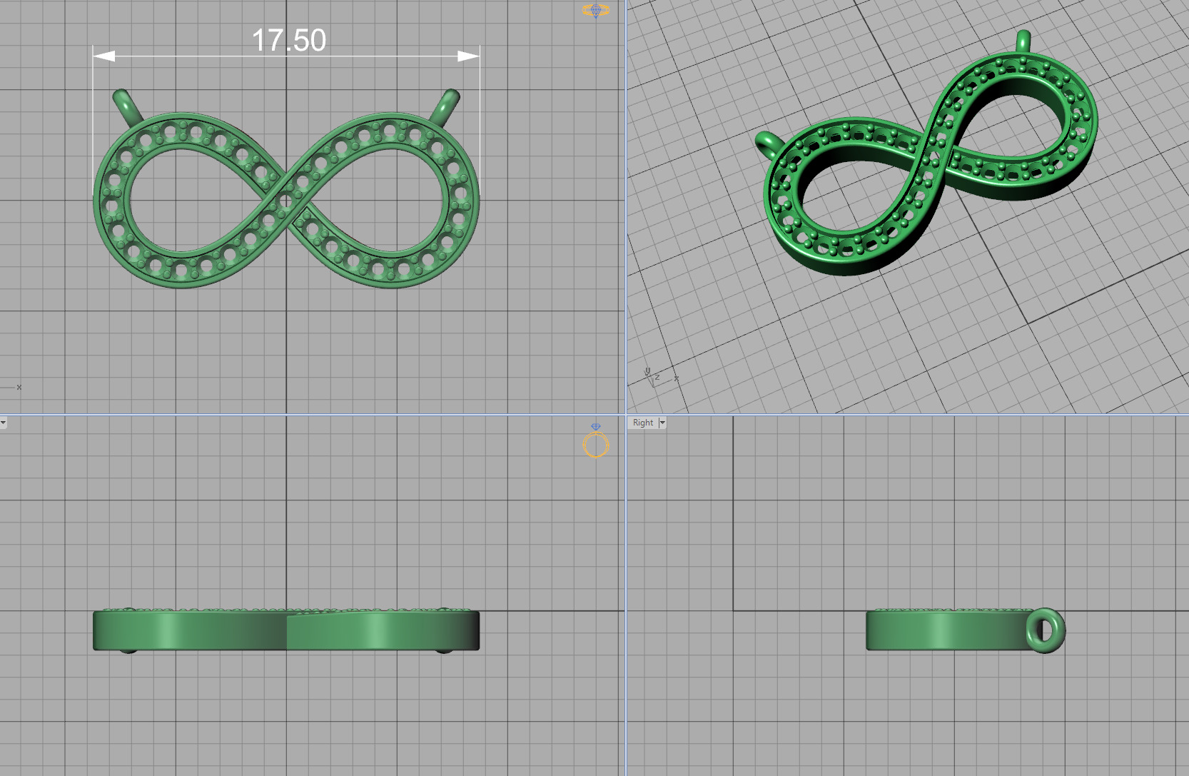 Infinity Endless Love Symbol Braclete or Necklace 3dmodel 3D model 3D ...