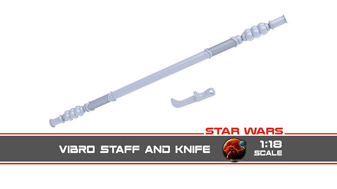 Vibro Staff and knife 1-18 Scale Kenner Hasbro free 3D model 3D ...