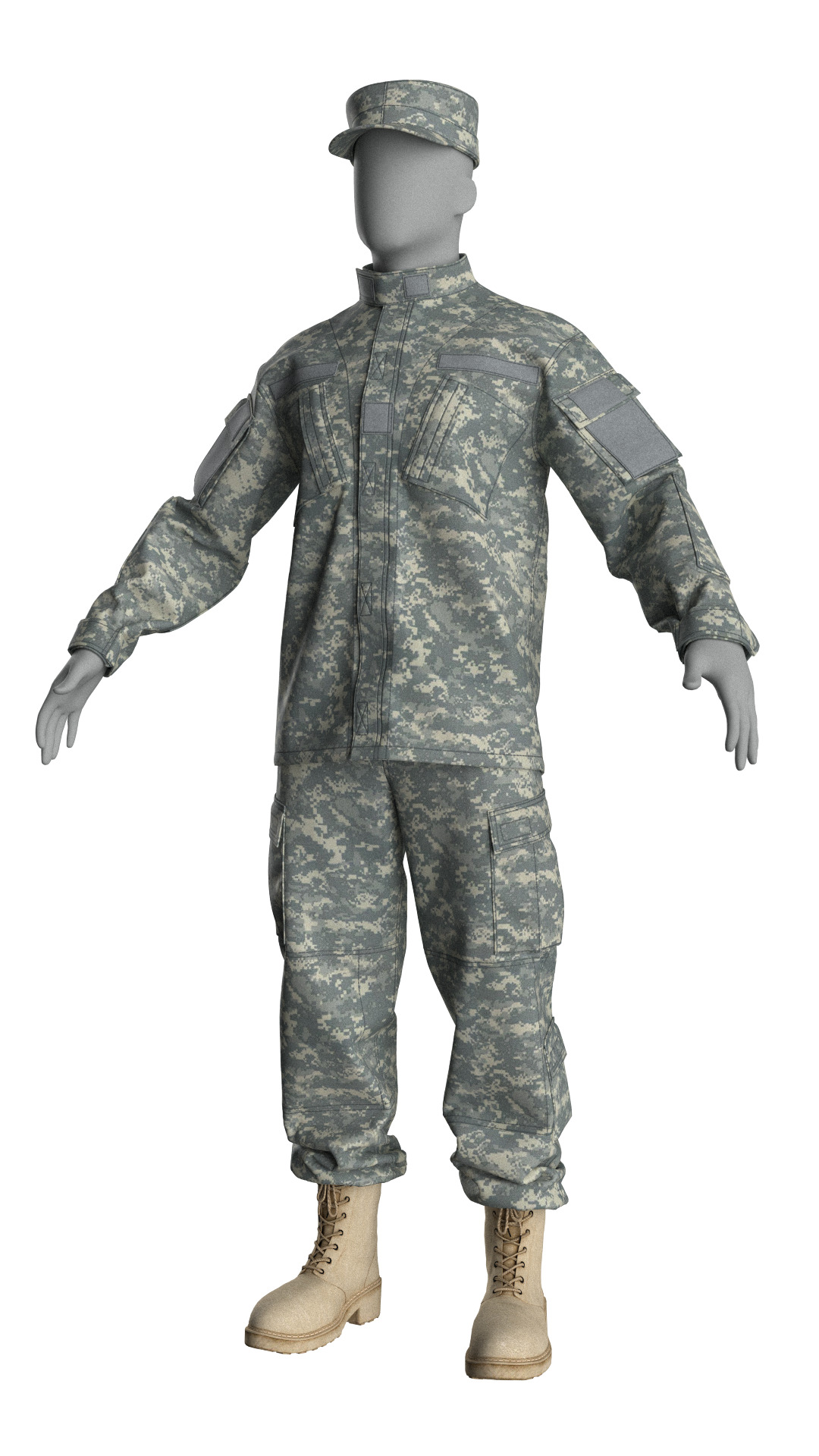 ACU Army Combat Uniform - Marvelous Designer 3D model | CGTrader