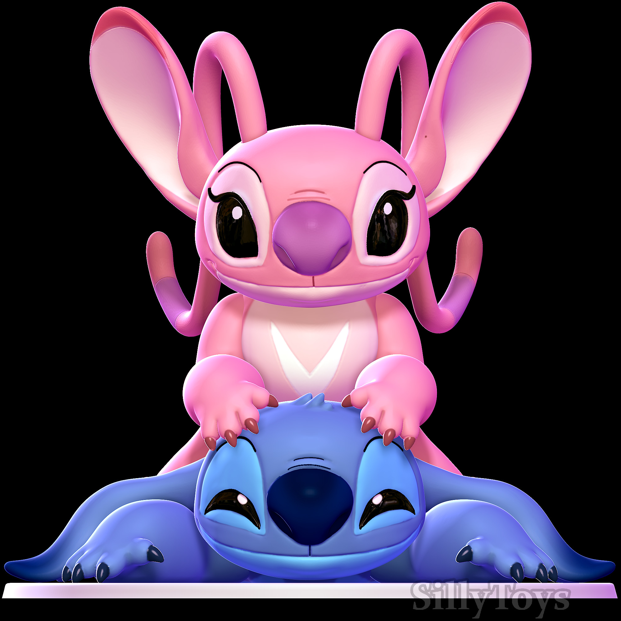 Stitch with Angel on top - Lilo and Stitch 3D model 3D printable | CGTrader
