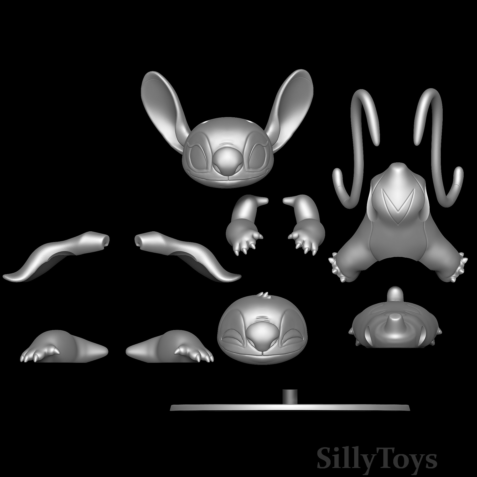 Stitch with Angel on top - Lilo and Stitch 3D model 3D printable | CGTrader