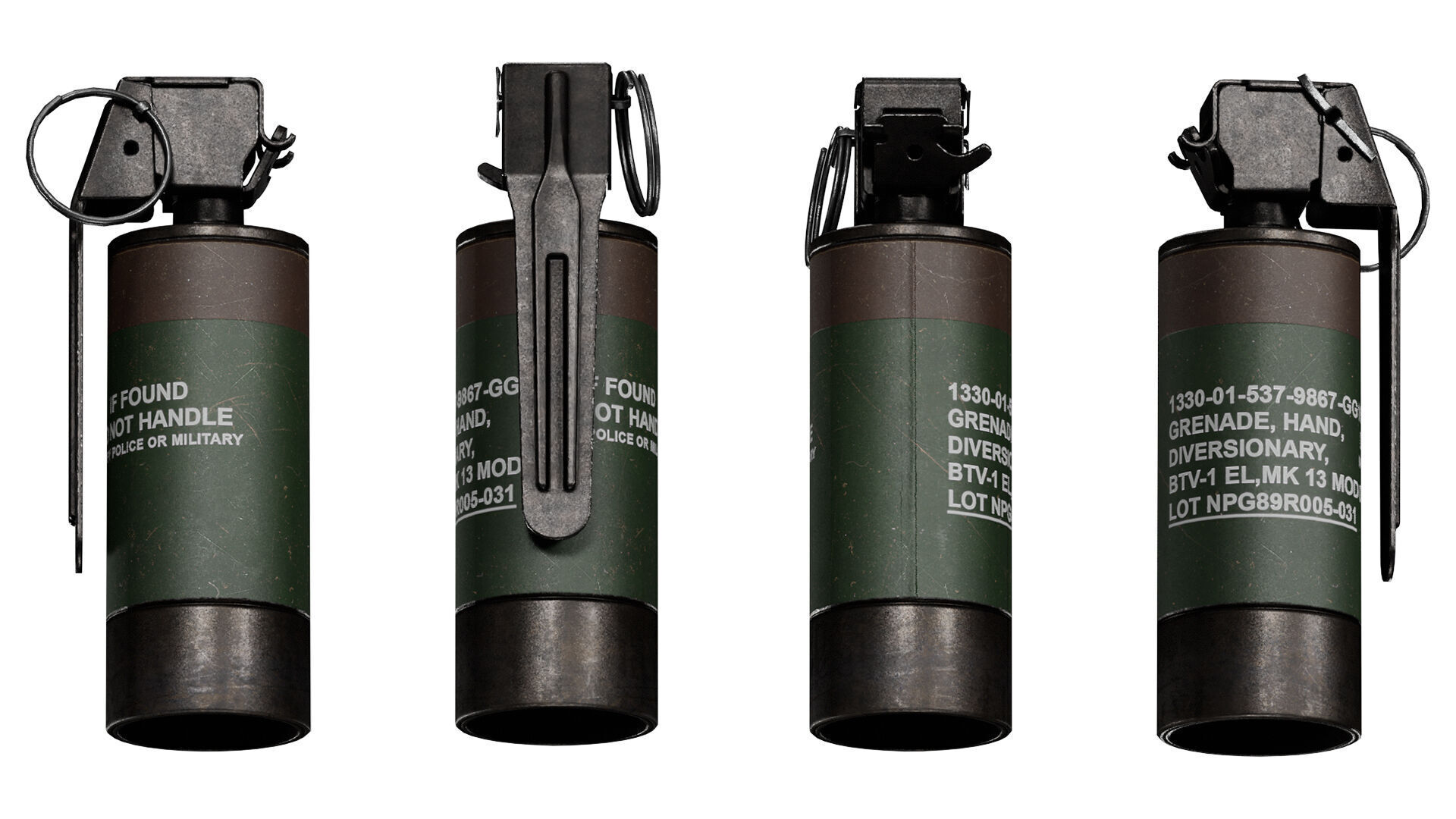 FREE NICO BTV 1 FLASH BANG GRENADE free VR / AR / low-poly 3D model ...