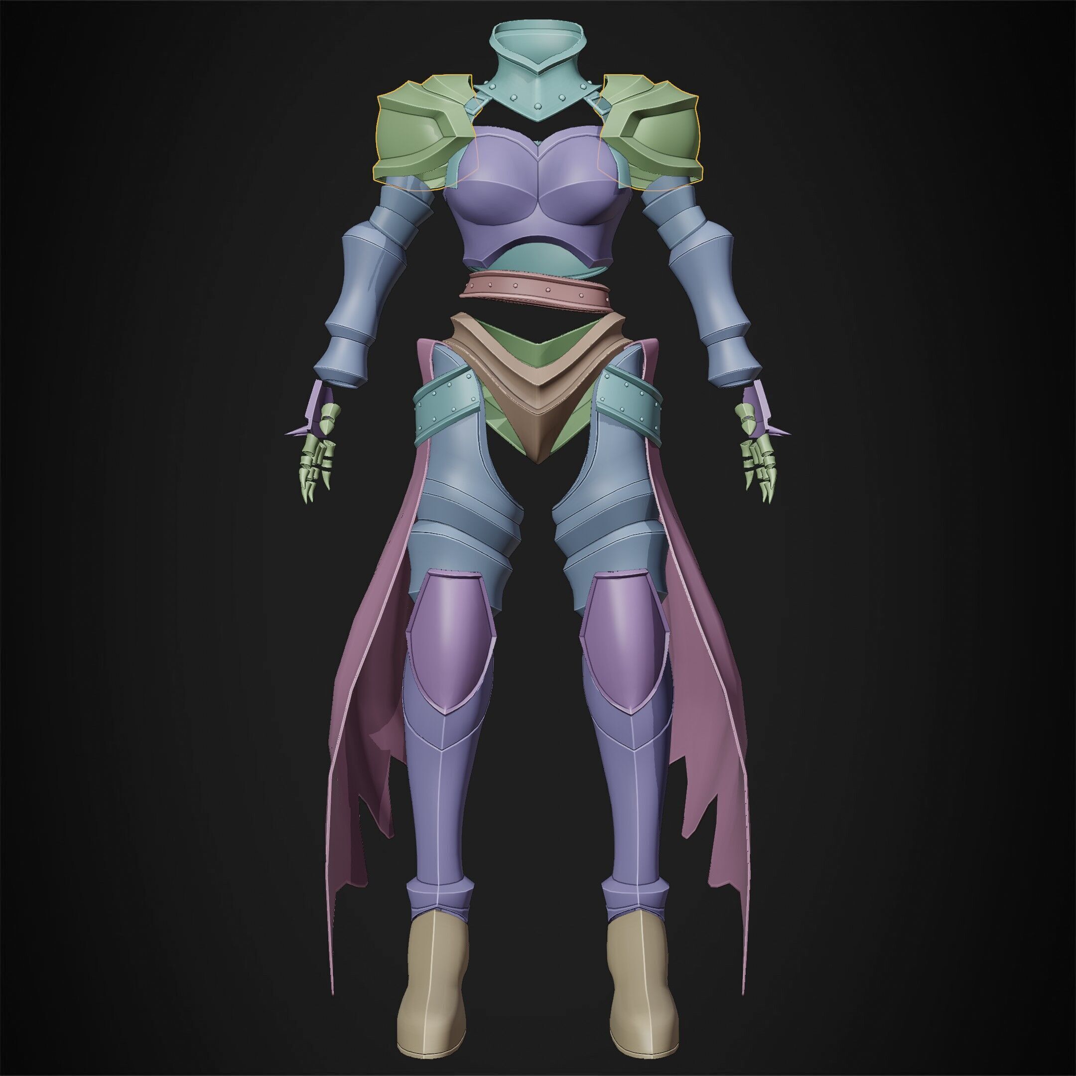 Overlord Albedo Armor for Cosplay 3D model 3D printable | CGTrader