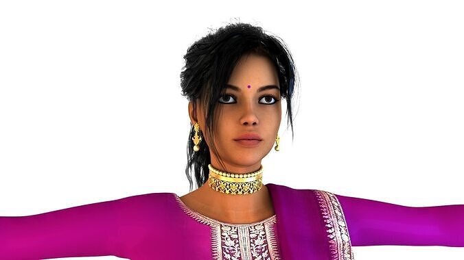indian girl model 3D model | CGTrader