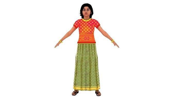 young indian girl 3D model | CGTrader