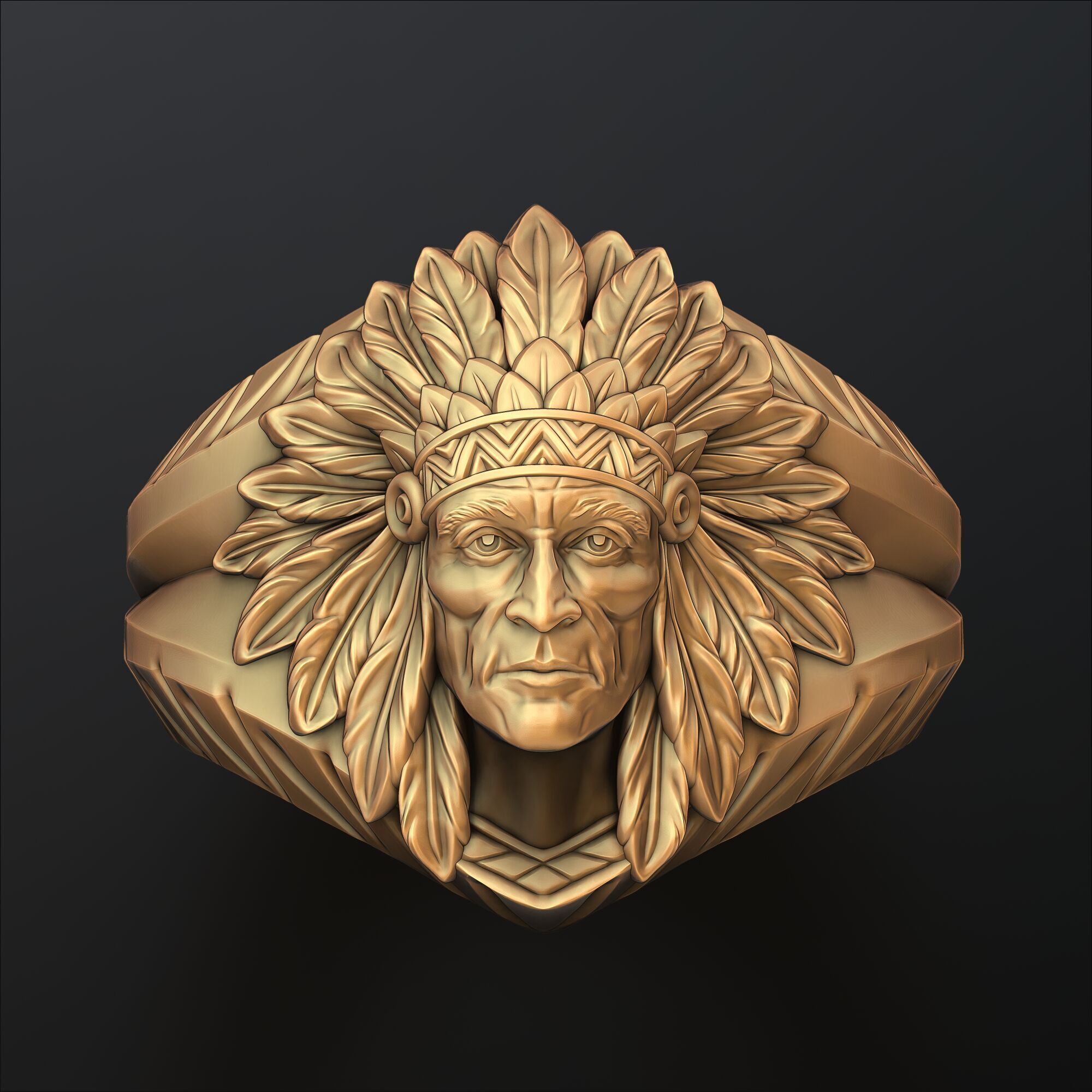 Native Indian Ring v2 3D model 3D printable | CGTrader