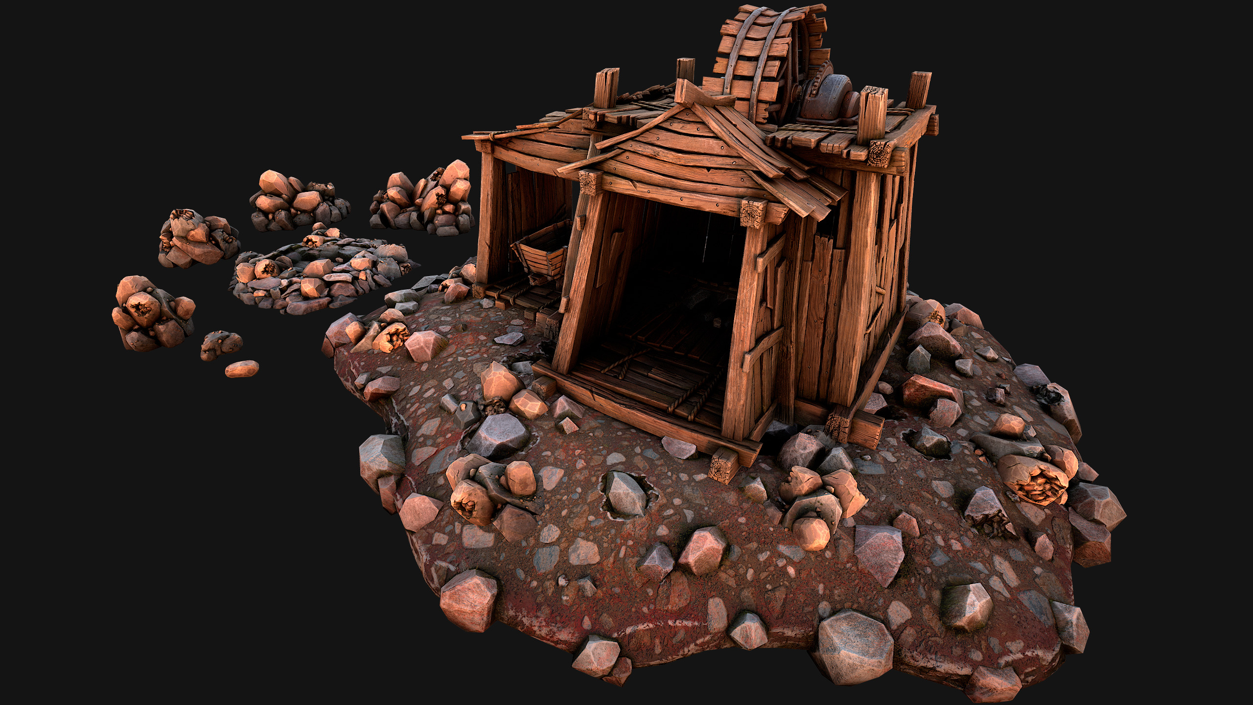 3D model Medieval Copper Ore Mine VR / AR / low-poly | CGTrader