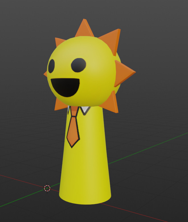 3D model Sprunki 3D Incredibox Mr Sun Character Low-poly VR / AR / low ...