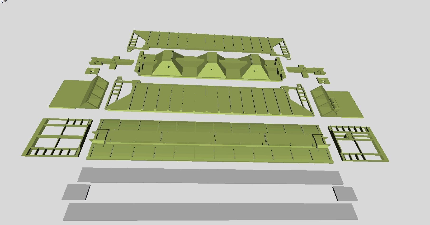 3-bay Covered Hopper printable moded in H0 Scale 3D model 3D printable ...