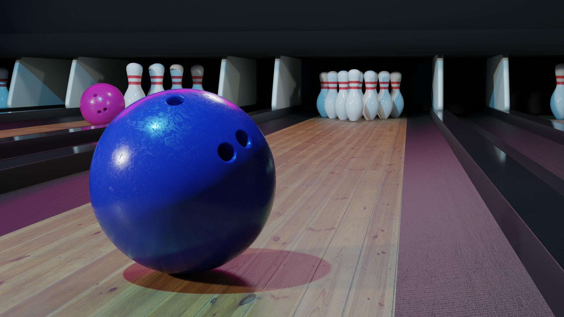 High Quality Bowling Alley 3D Model PBR Textures Game Ready 3D model ...