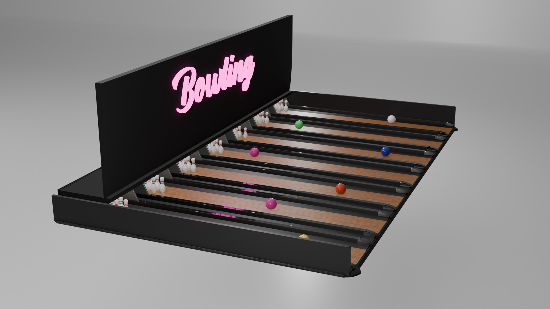 High Quality Bowling Alley 3D Model PBR Textures Game Ready 3D model ...