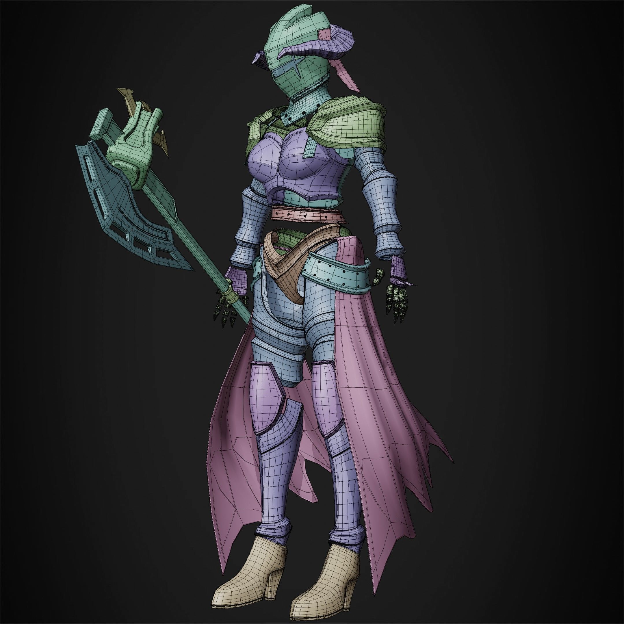 Overlord Albedo Full Armor and Axe for Cosplay 3D Model Collection 3D ...