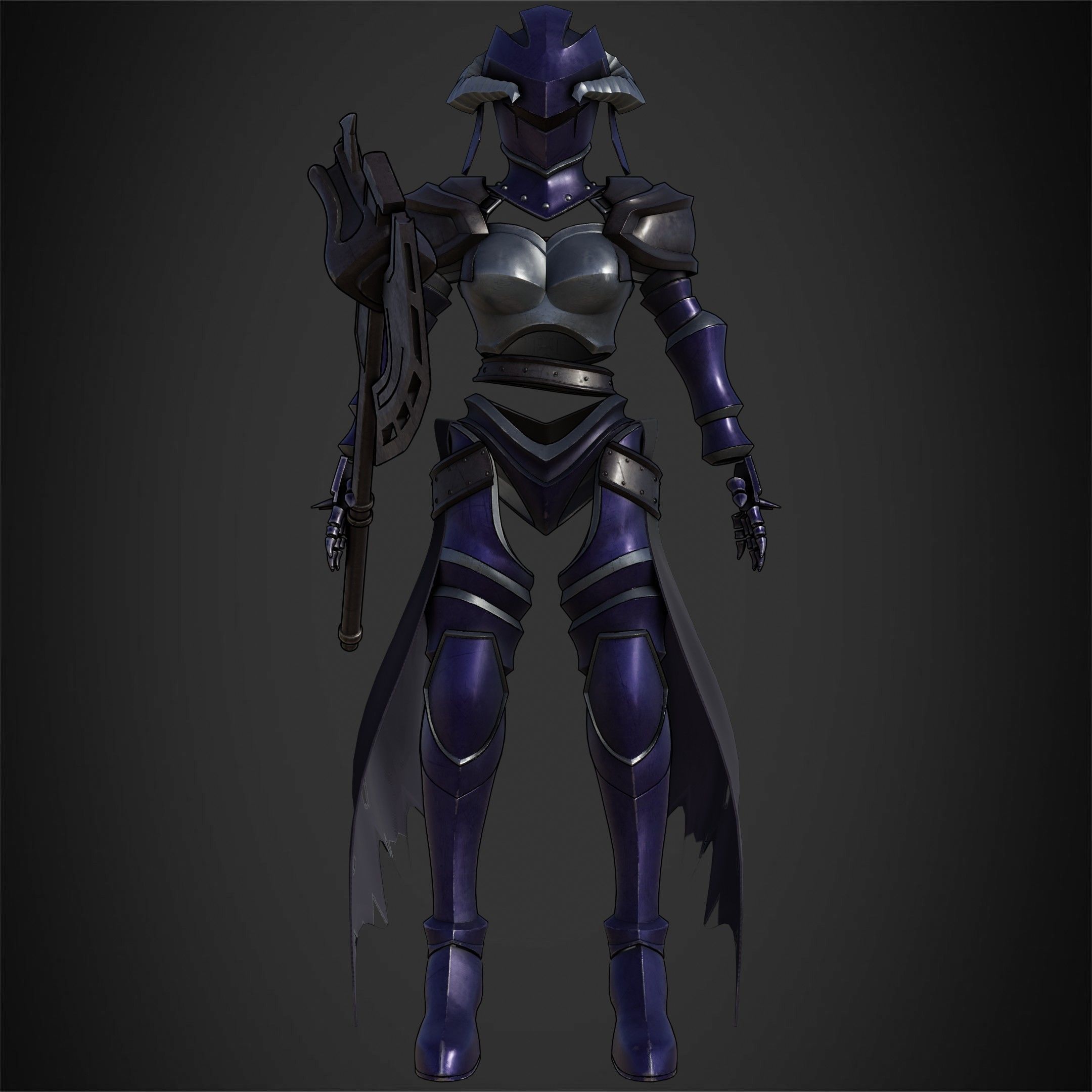 Overlord Albedo Full Armor and Axe for Cosplay 3D Model Collection 3D ...