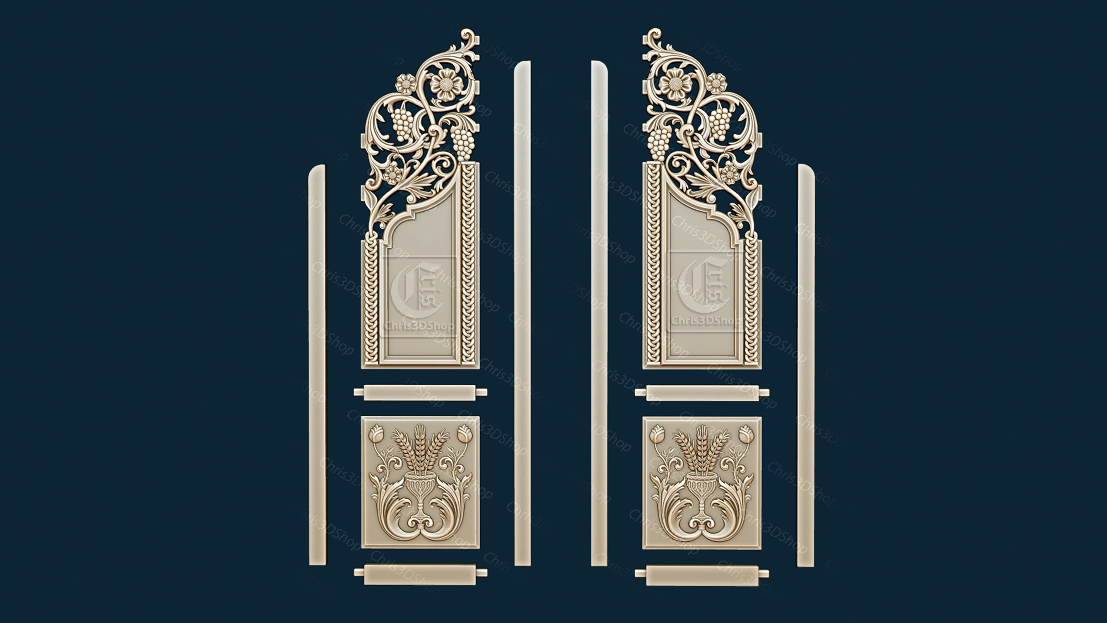 Doubled - Winged Door - Digital files for CNC Router 3D model | CGTrader