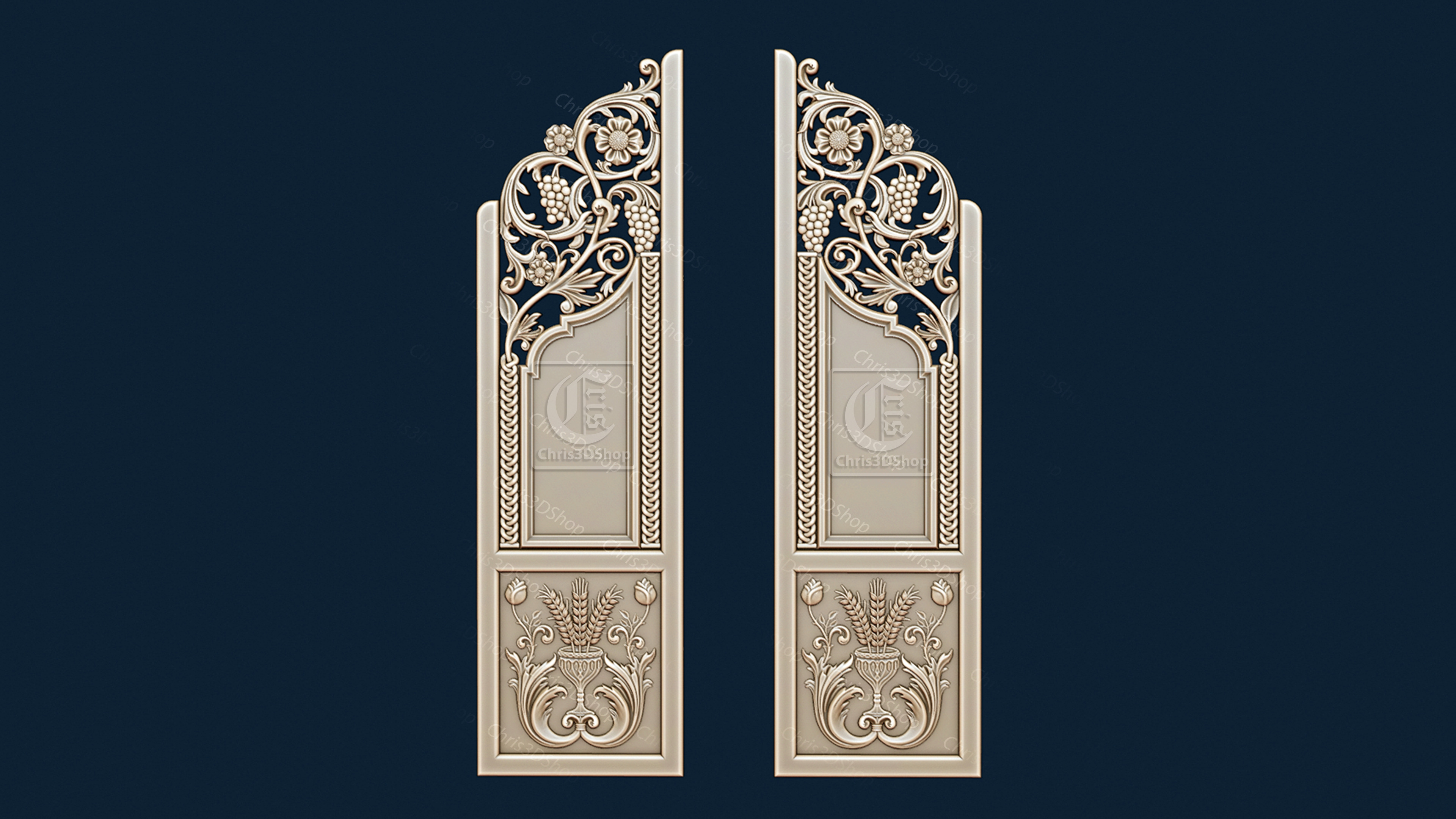 Doubled - Winged Door - Digital files for CNC Router 3D model | CGTrader