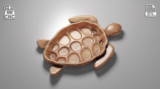 Turtle Shaped Tray Concave - STL Model for CNC 3D model | CGTrader