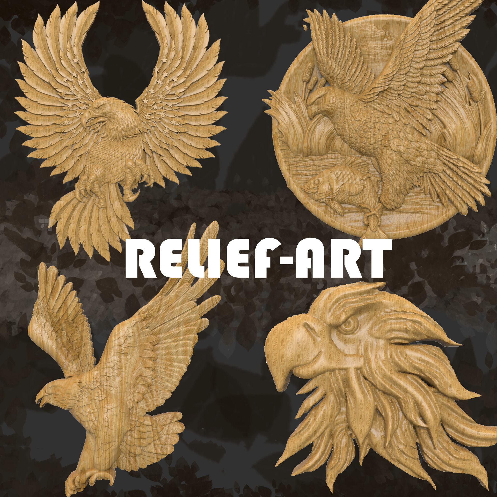 Eagle STL Pack 141 Majestic Designs for CNC 3D Collection 3D model 3D ...