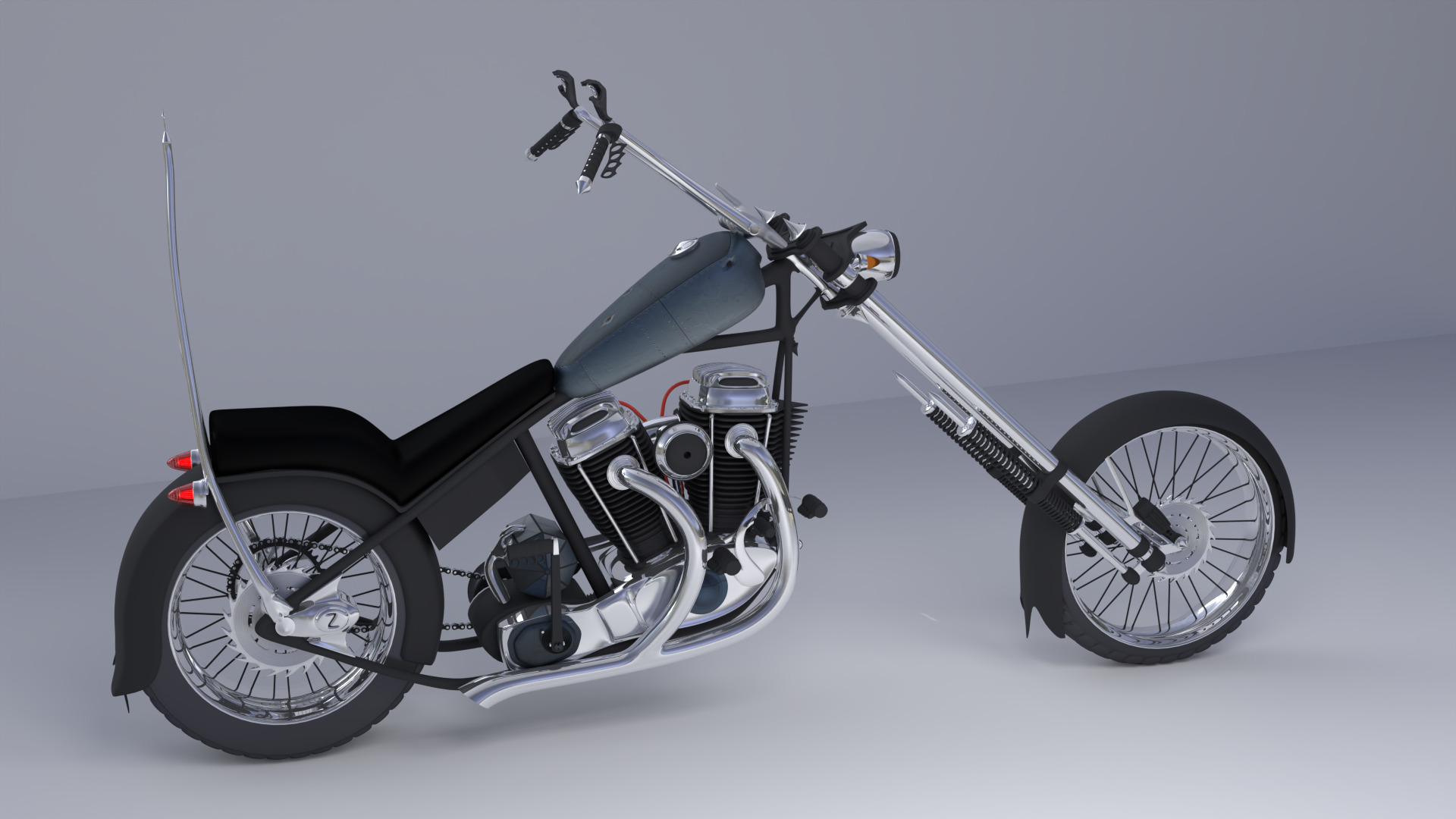 70s Styled chopper free 3D model | CGTrader