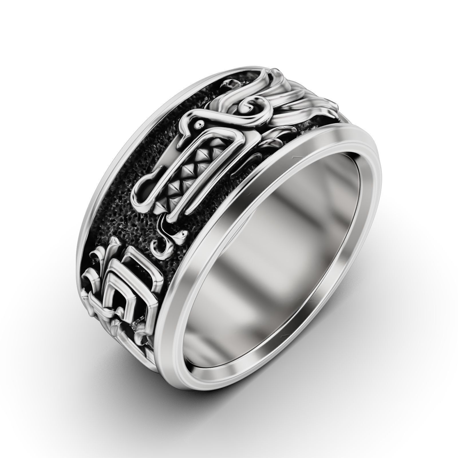 Aztec Quetzalcoatl Dragon Band 3D model 3D printable | CGTrader