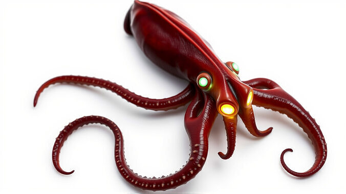 3D model Vampire Squid 3D Model with Glowing Eyes VR / AR / low-poly ...