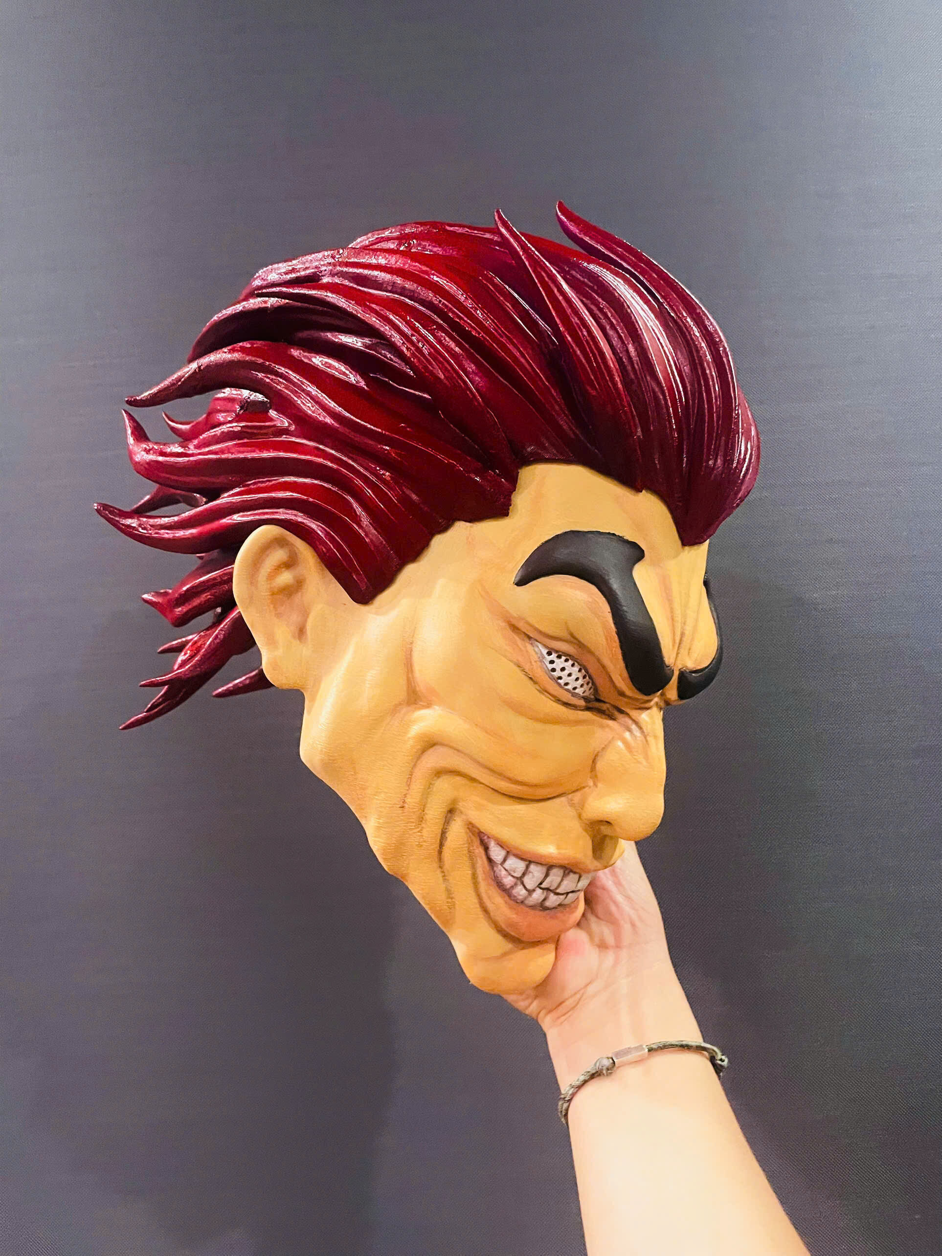Yujiro Hanma Head Mask - With Hair - Baki Anime Netflix 3D model 3D ...